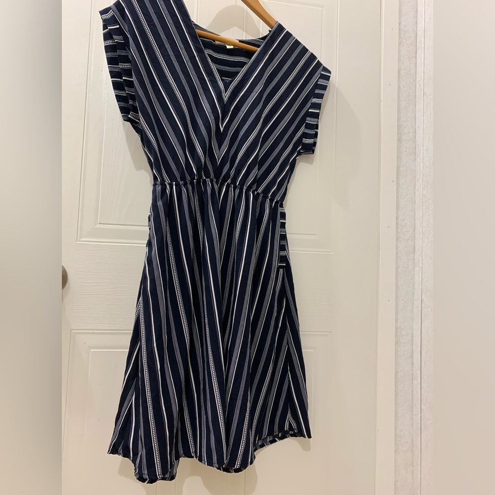 Monteau Navy Blue Dress With Pockets. - Gem